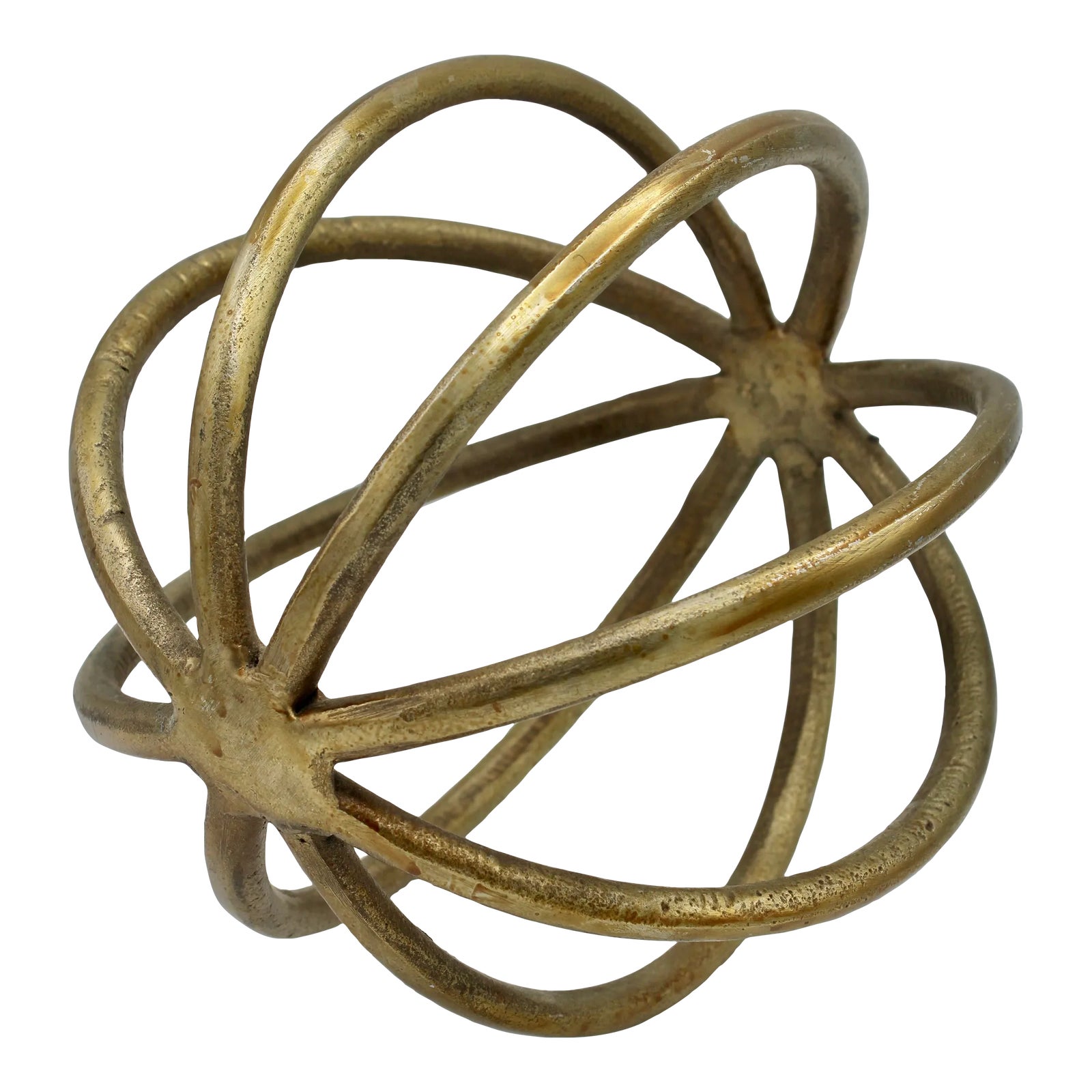 Vintage Modern Golden Metal Orb | Chairish