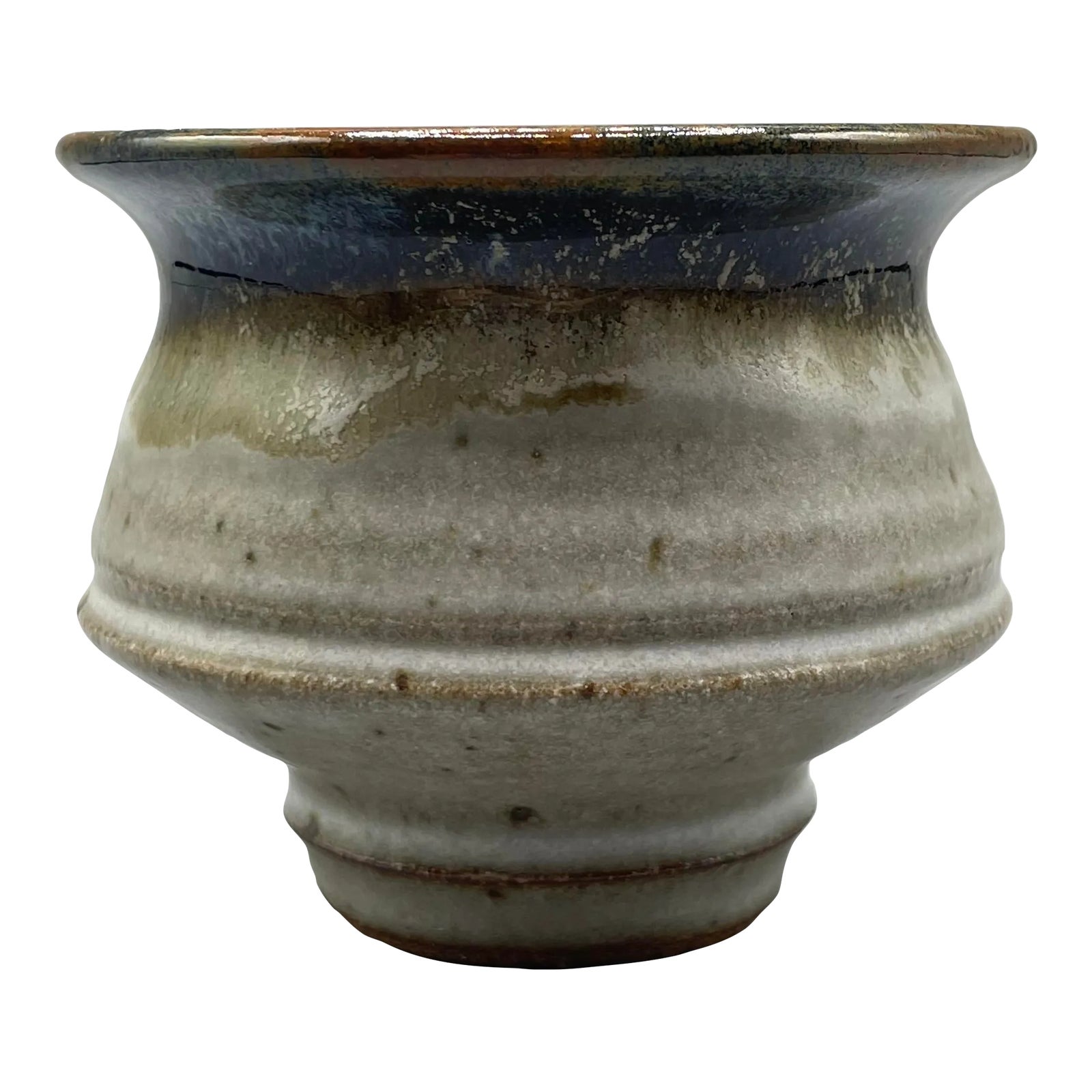 Mid 20th Century Wayne Chapman Studio Pottery Footed Bowl | Chairish