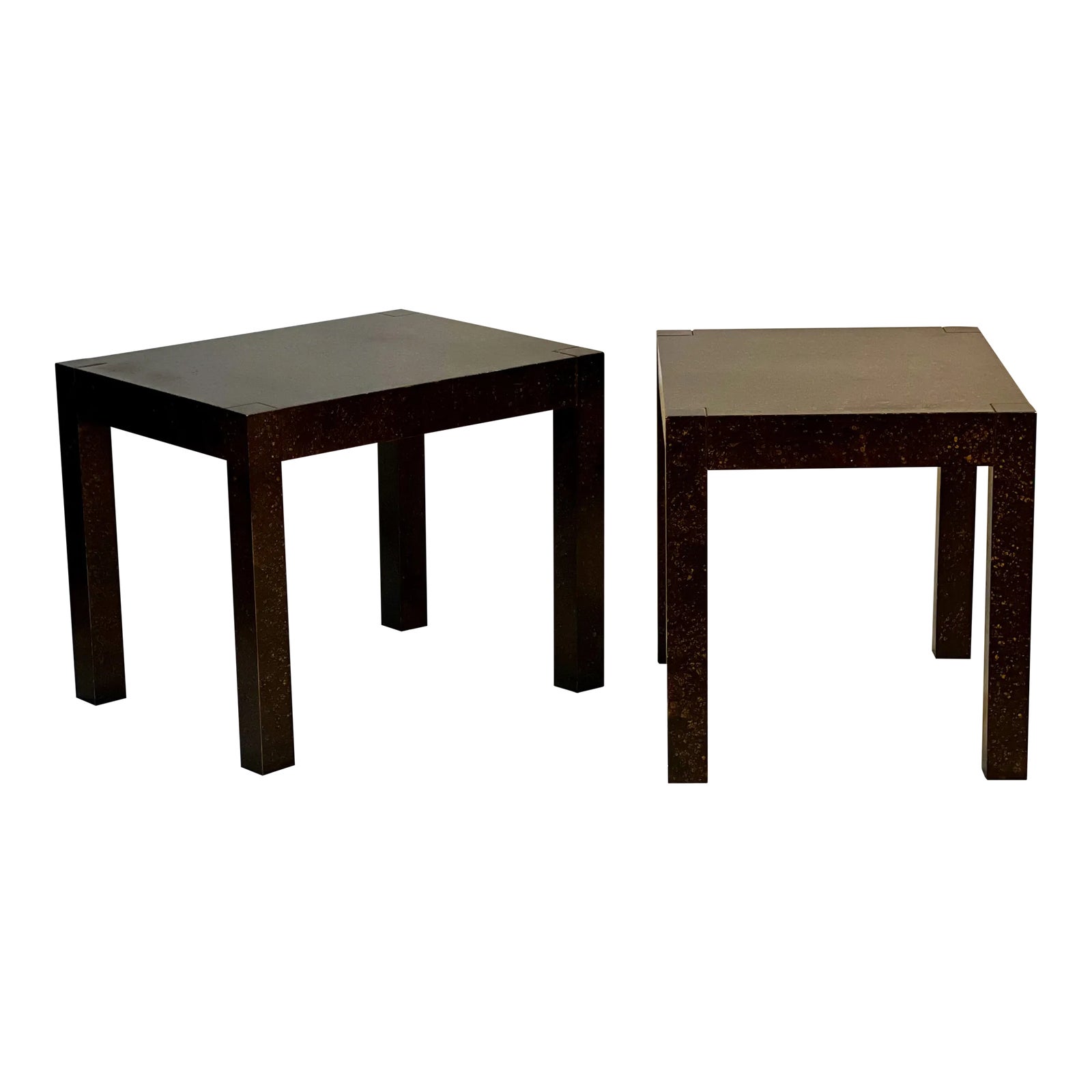 1970s Drexel Parson Oil Drop Lacquer Side Tables, a Pair | Chairish