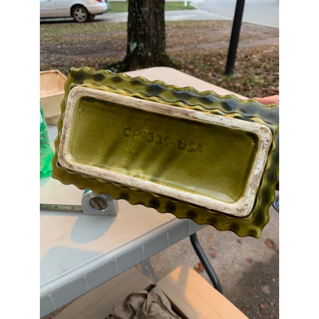 Mid-Century Cookson Pottery Green Ceramic Planter | Chairish