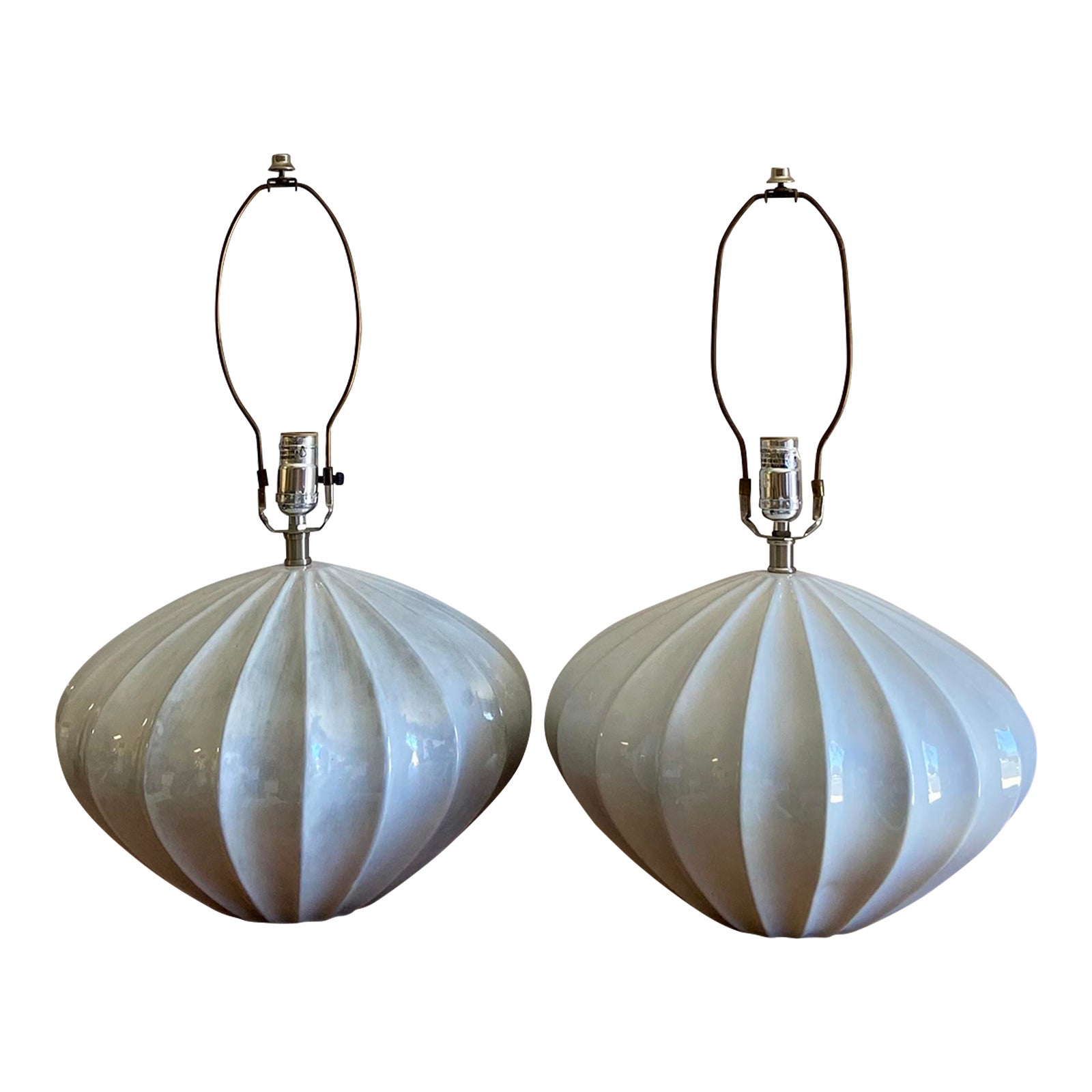 HD Buttercup Juno Ribbed Table Lamps - Set of 2 | Chairish