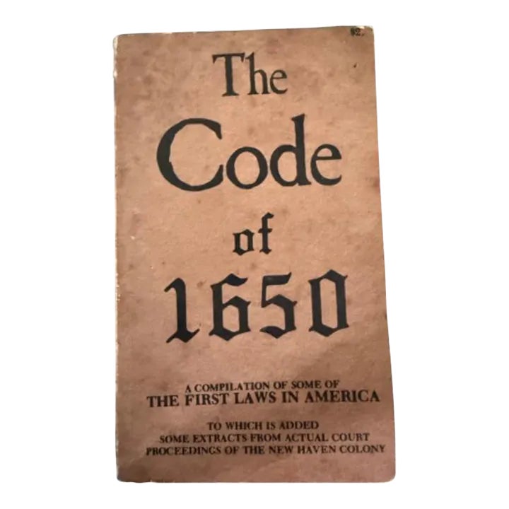 1972 Printing of Book the Code of 1650 Replication From 1830 | Chairish