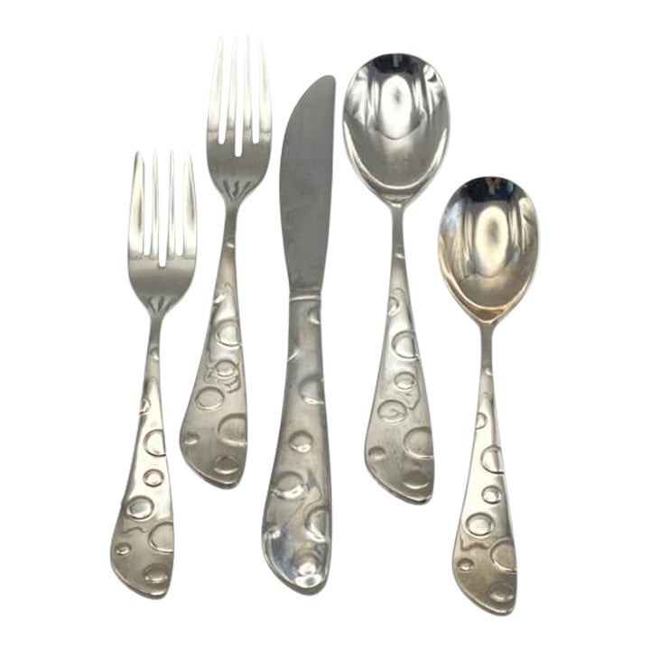 Spode “Baking Days” Stainless Flatware: Service for 11 (Rare “Polka Dot ...