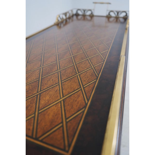 Henredon French Louis XVI Brass Trim Serving Cart | Chairish