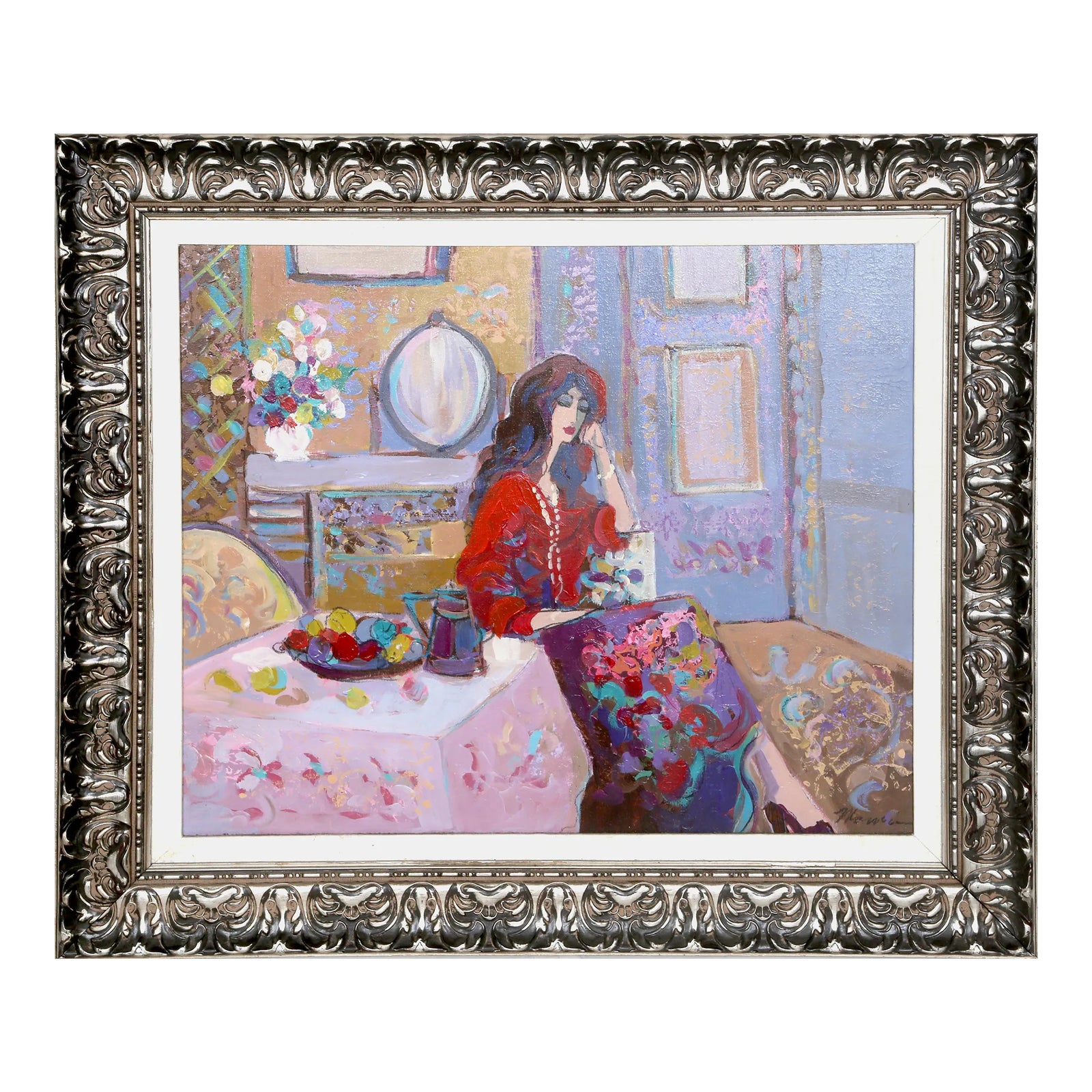 Lady Contemplating, Isaac Maimon, Painting | Chairish