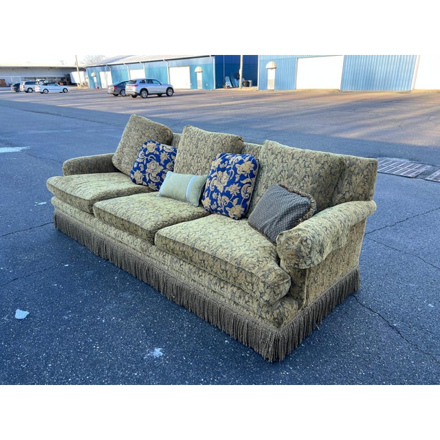 Vintage Custom Upholstered Traditional Rolled Arm Sofa With Decorative ...