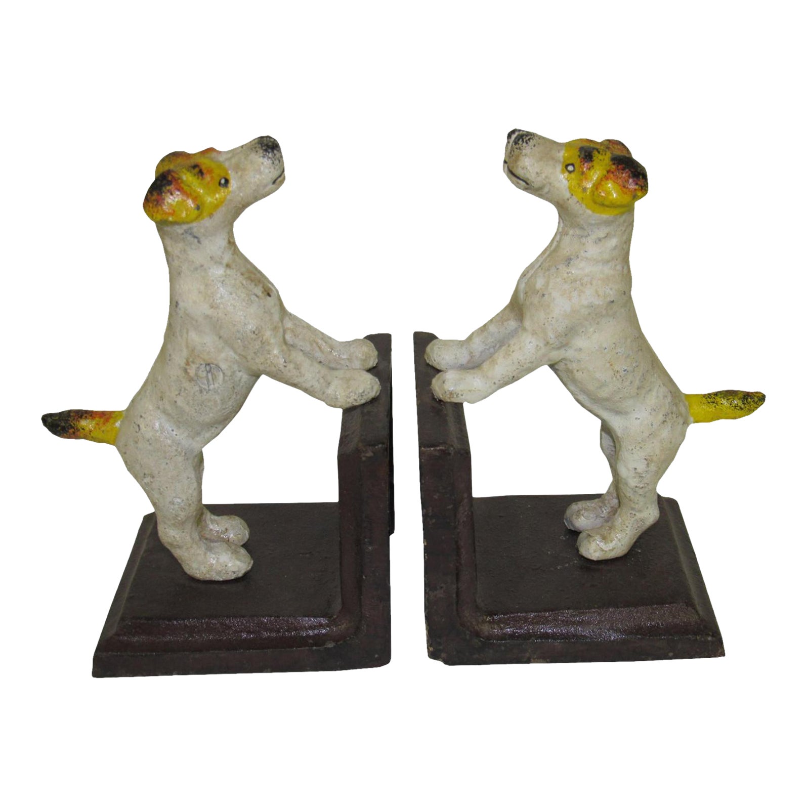 Vintage Cast Iron Jack Russell Terrier Dog Bookends - a Pair | Chairish