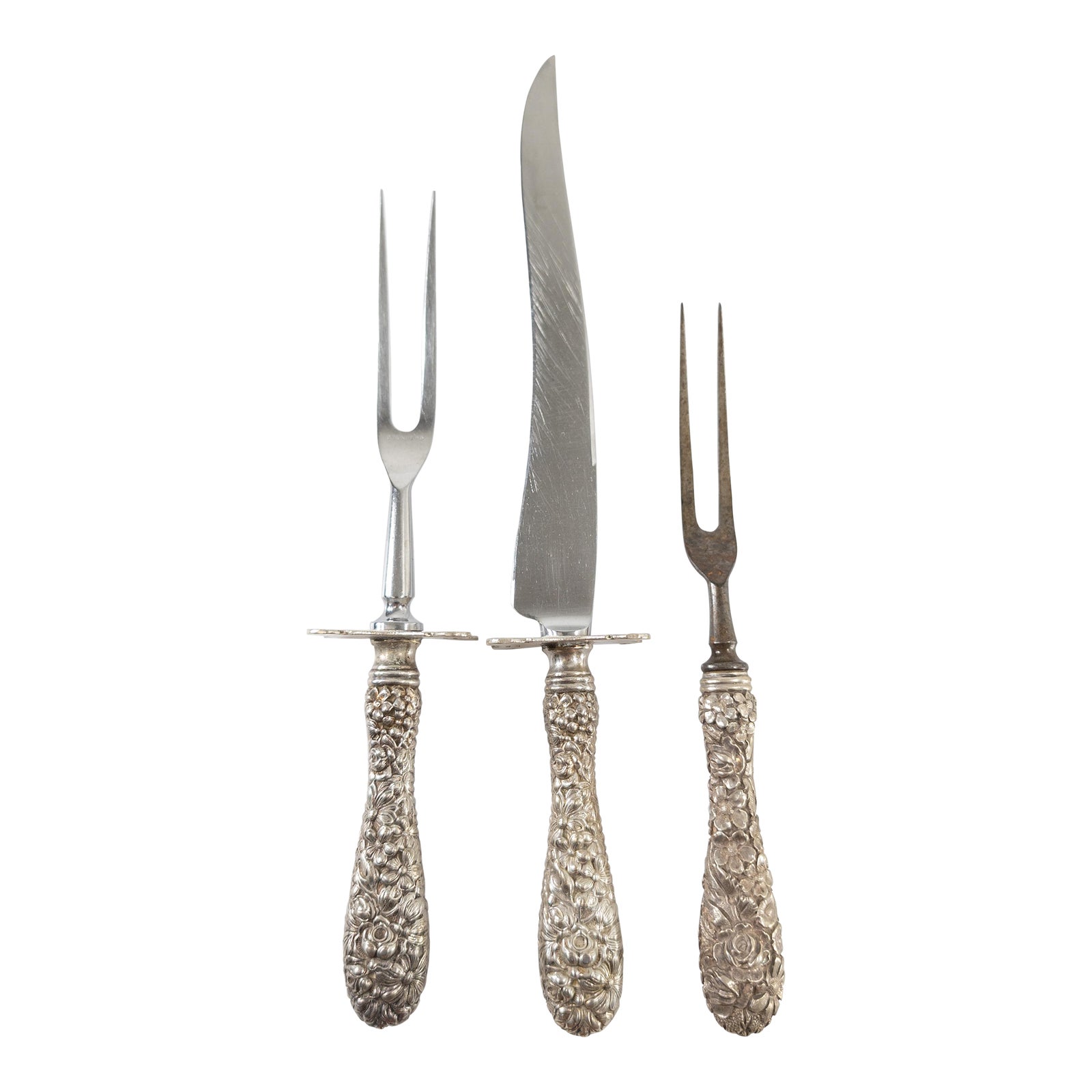 20th Century Sterling Silver Handled Serving Set by Stieff in Rose ...