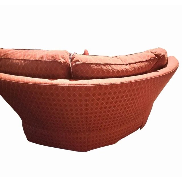 Custom Made Unique Down Filled Henredon Raspberry Curved Settee Sofa ...