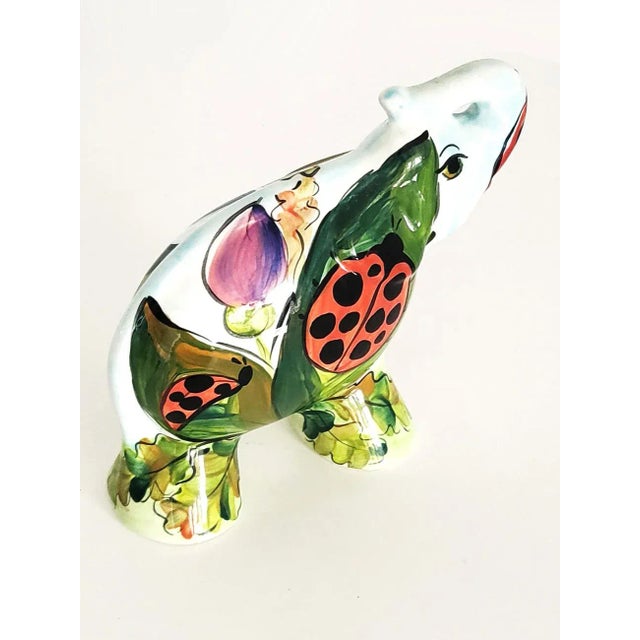 Hand Painted Ceramic Elephant by Anatoly Turov | Chairish