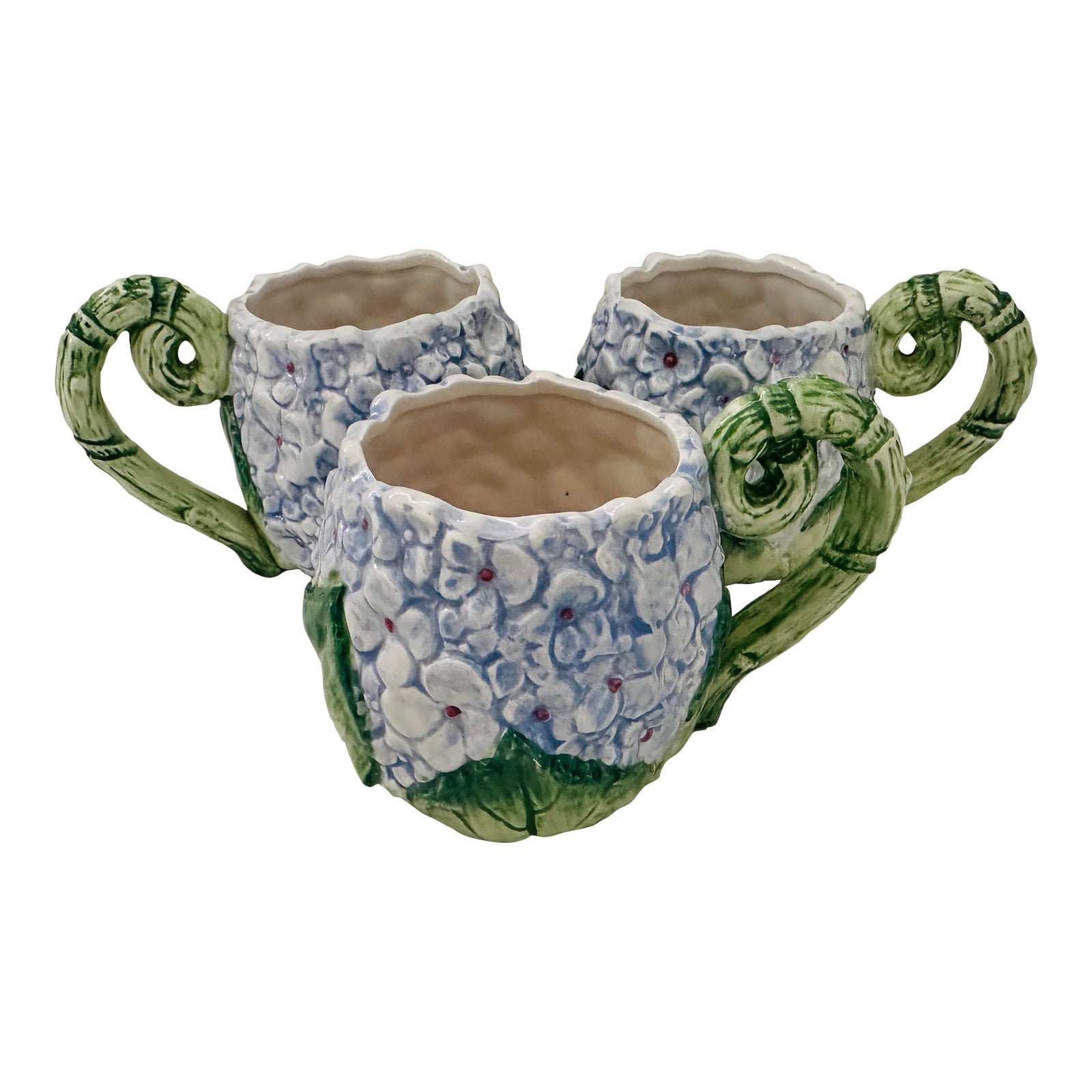 Set of 3 Fitz & Floyd Blue Hydrangea Mugs/Cups | Chairish