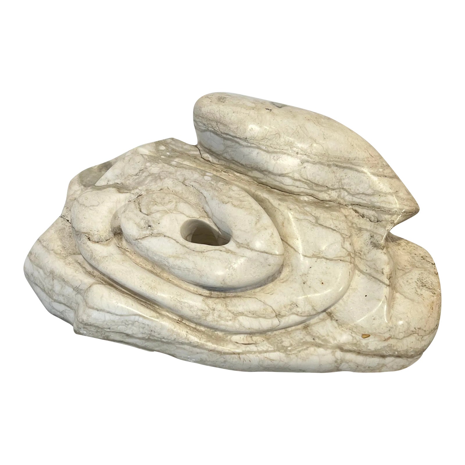 1981 Abstract Carrara Marble Sculpture by Marcus Lyons | Chairish