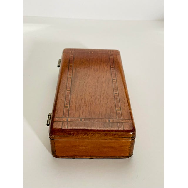 Vintage Dual Chambered Inlaid Wooden Box | Chairish