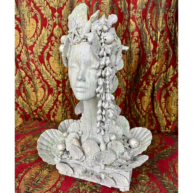 Contemporary Female Bust of Undersea Queen Encrusted in Seashells ...