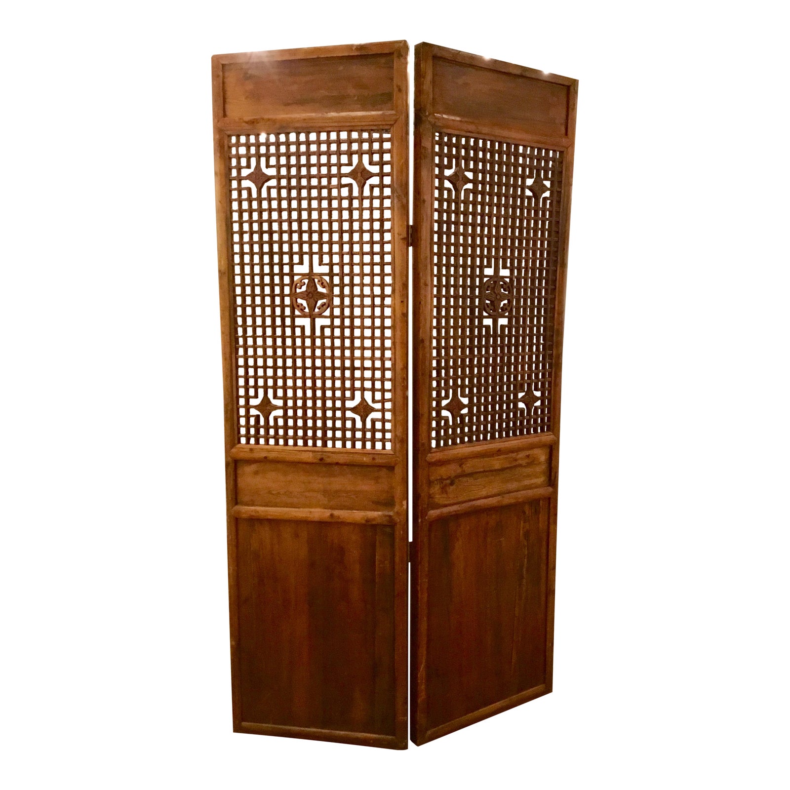 Antique Asian Large Carved Oak Panels Pair | Chairish