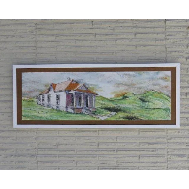 1980s Painting on Board Mountain House by Doug Post | Chairish