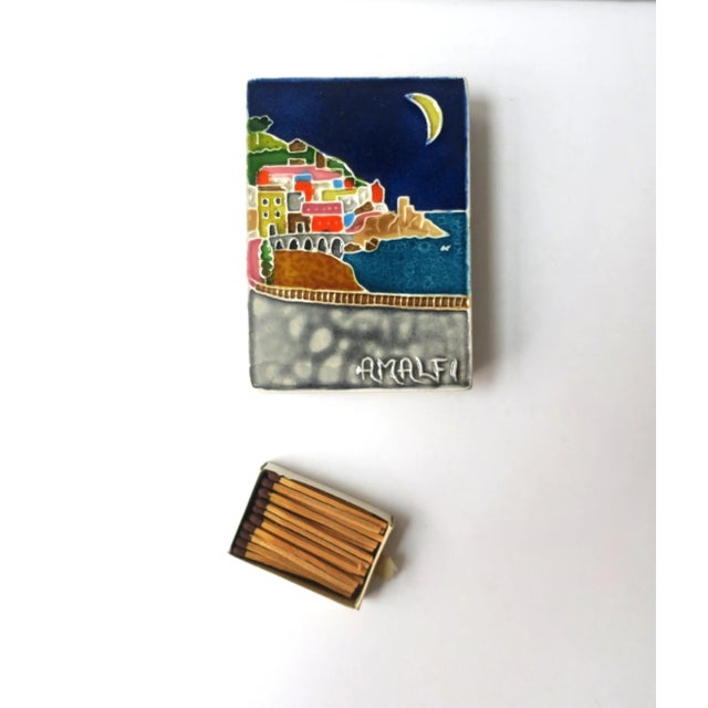 Italian Matchbox Amalfi Coast Ceramic Tile | Chairish