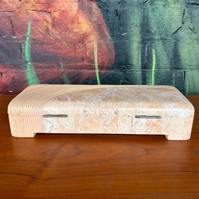 Maitlandsmith Tessellated Marble and Pencil Reed Box | Chairish