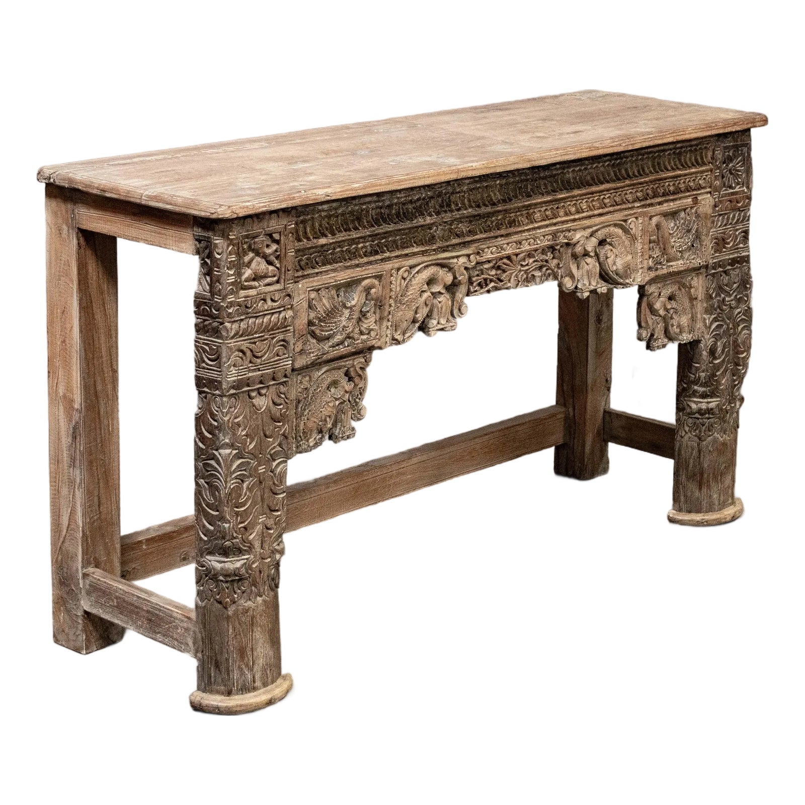 Indian Console Table From Antique Architectural Remnants | Chairish