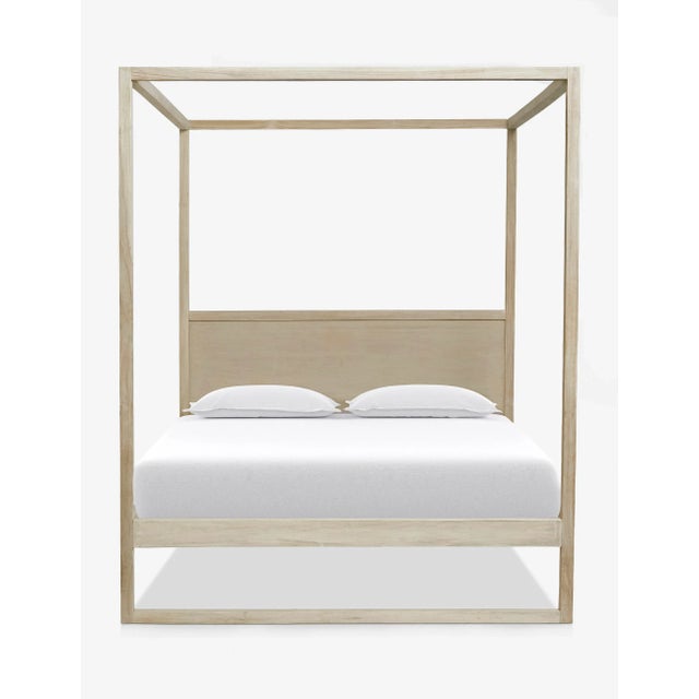 Teak Wood Canopy Poster Bed Frame King | Chairish