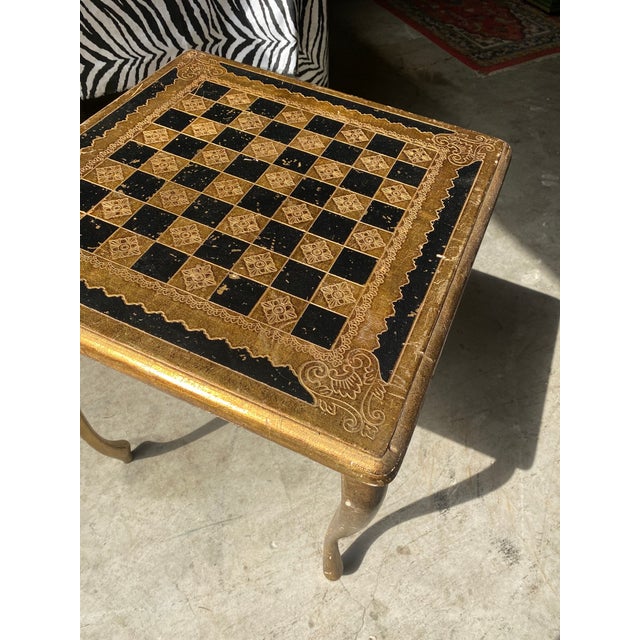 1970s Vintage Florentine Checkered Side Table | Chairish