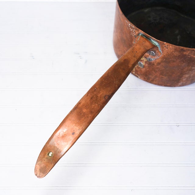 Antique Hand Forged Dovetailed Copper Sauce Pot | Chairish