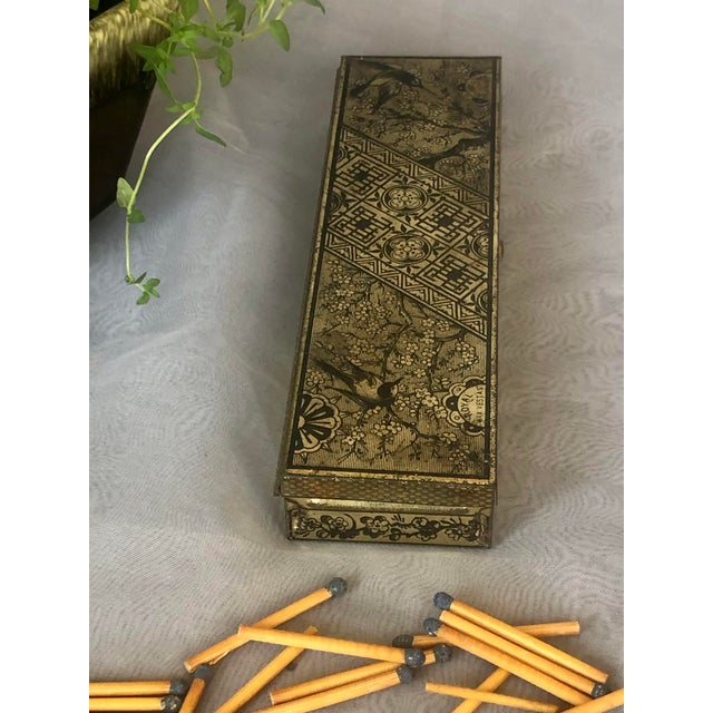 Antique Decorative Tin Match Box Vesta | Chairish
