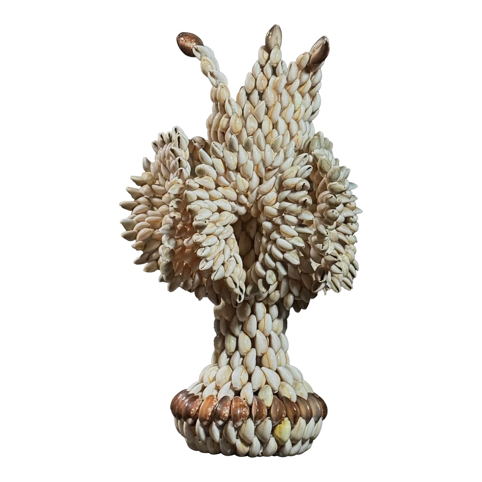 Vintage Folk Art Abstract Cowrie Shell Sculpture | Chairish