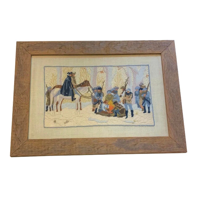 Vintage George Washington at Valley Forge Winter Scene Horses Finished ...