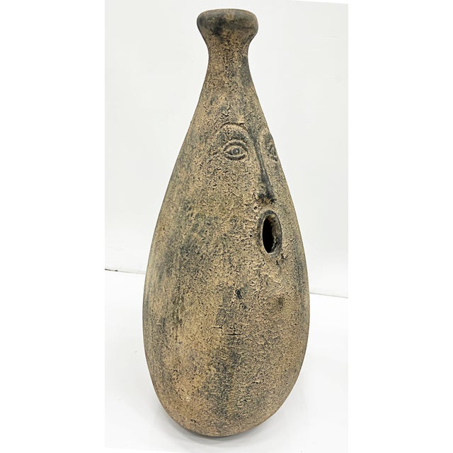 Over-Scale Mid-Century Pottery Figurative Face Vases- Pair | Chairish