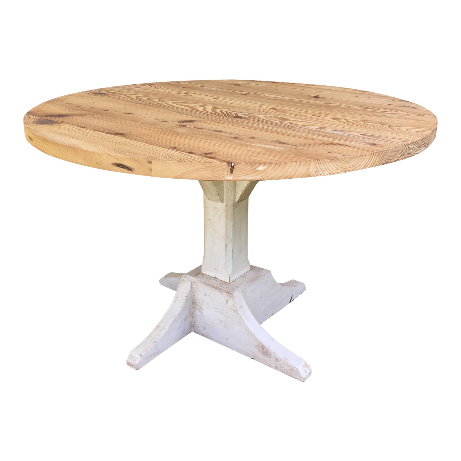 Distressed Round Barnwood Table | Chairish
