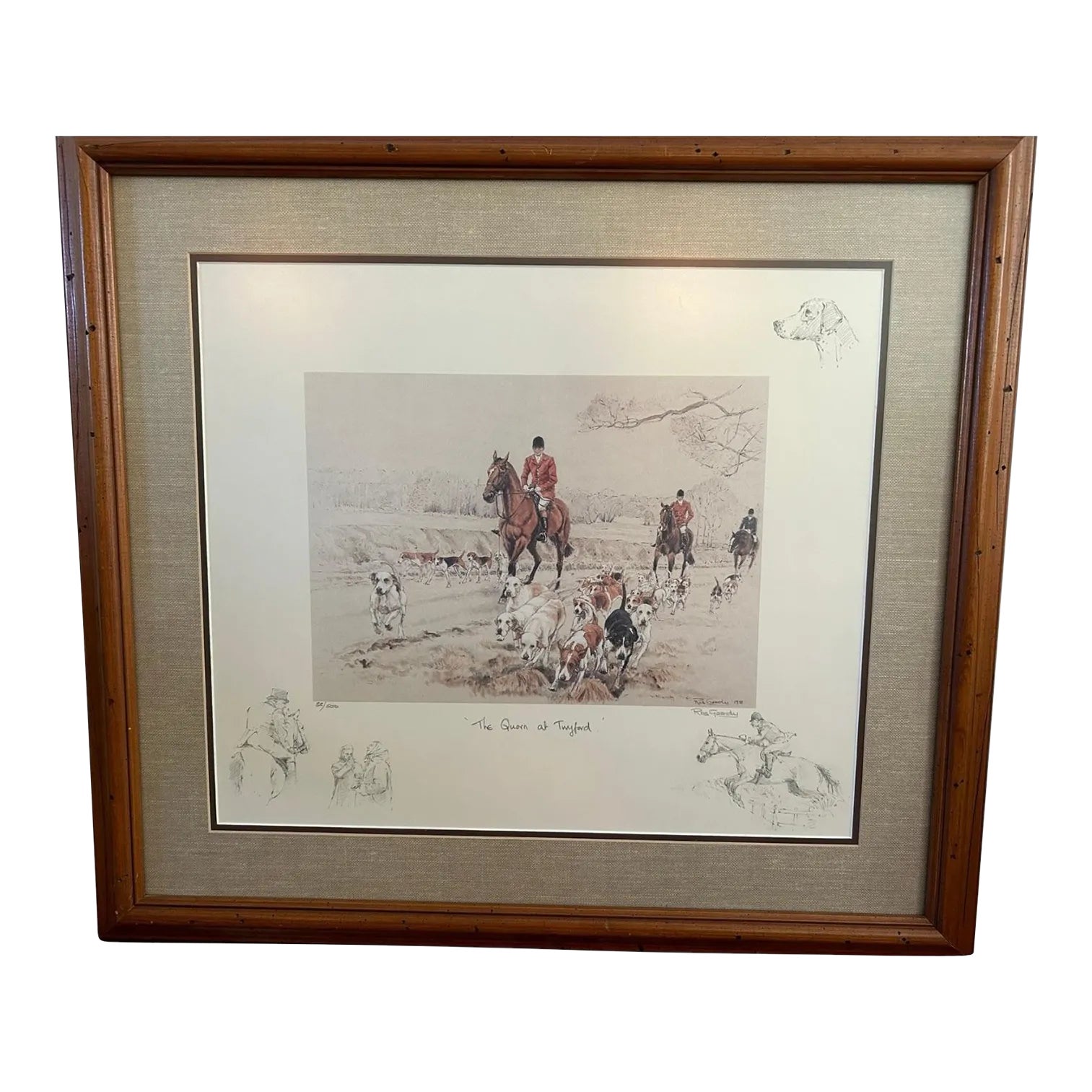Ros Goody 1981 Special Edition Signed Equestrian Fox Hunt Print "The ...