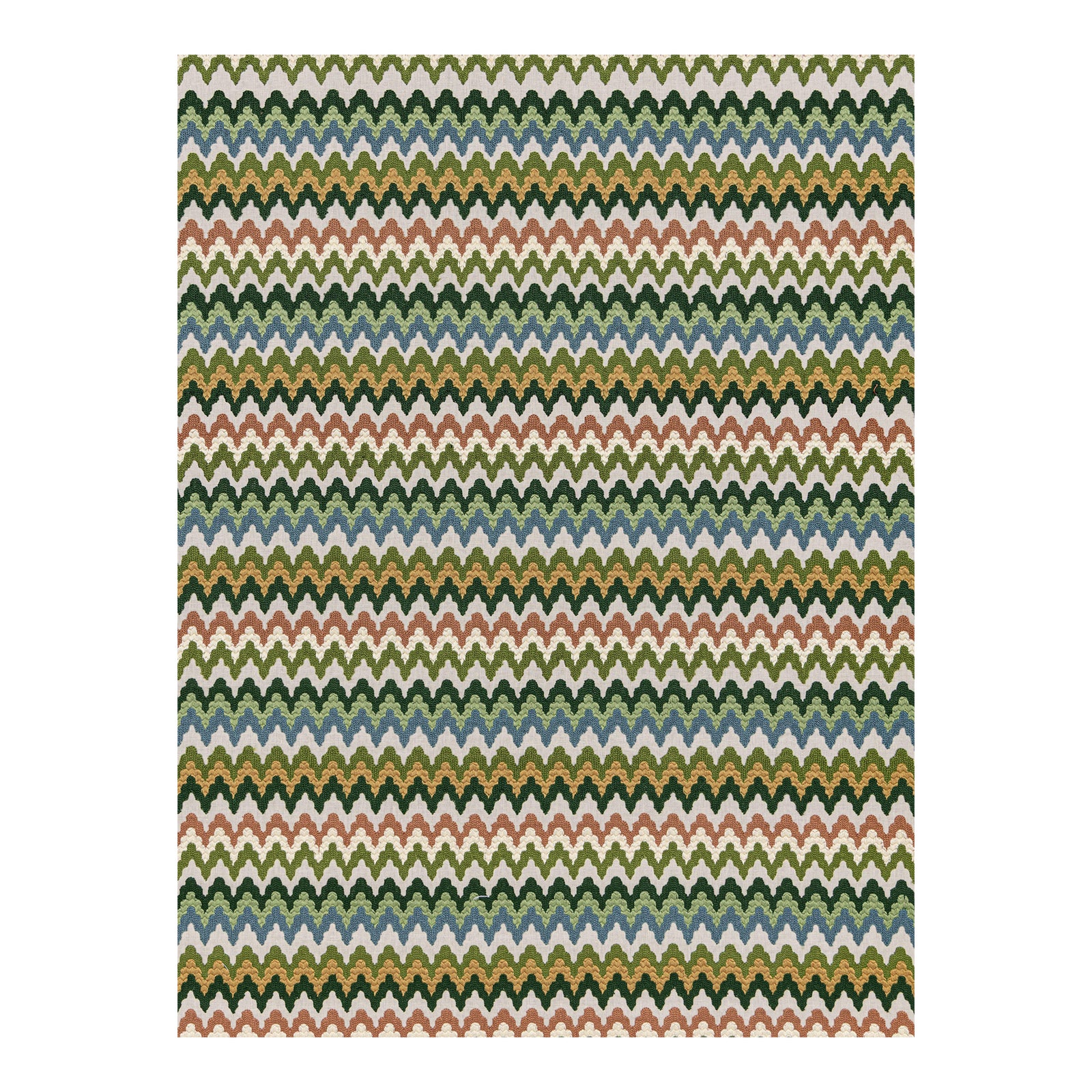Sample - The House of Scalamandré Rainbow Mountain Crewel Fabric ...