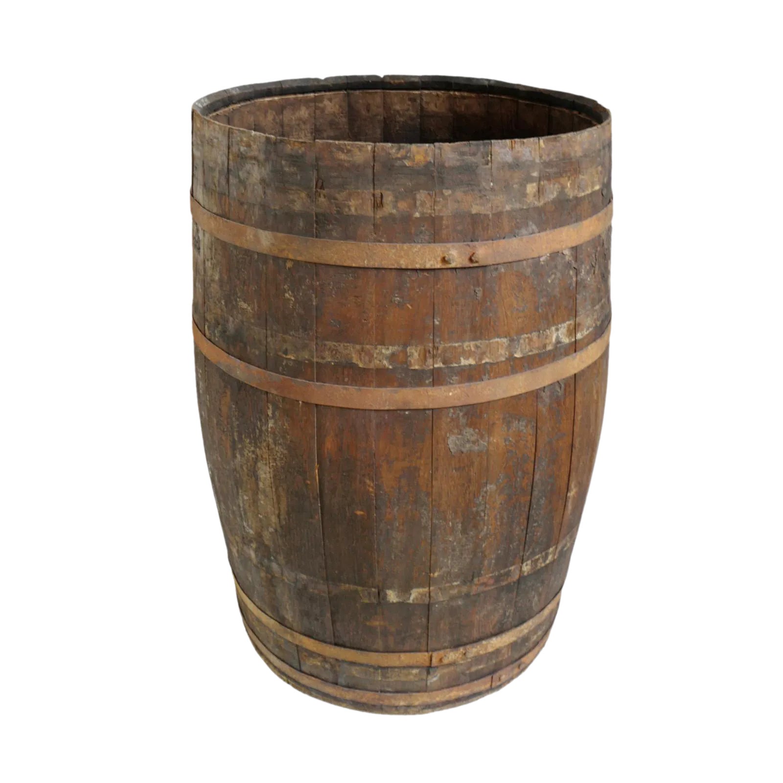 Vintage Wood & Iron Barrel | Chairish