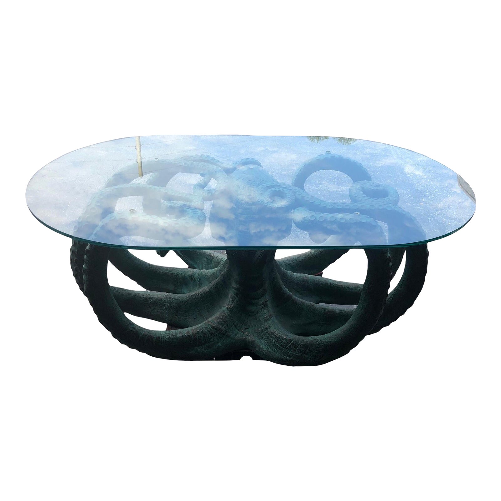 1970s Octopus Nautical Coffee Table Made of Bronzed Clad Composite ...