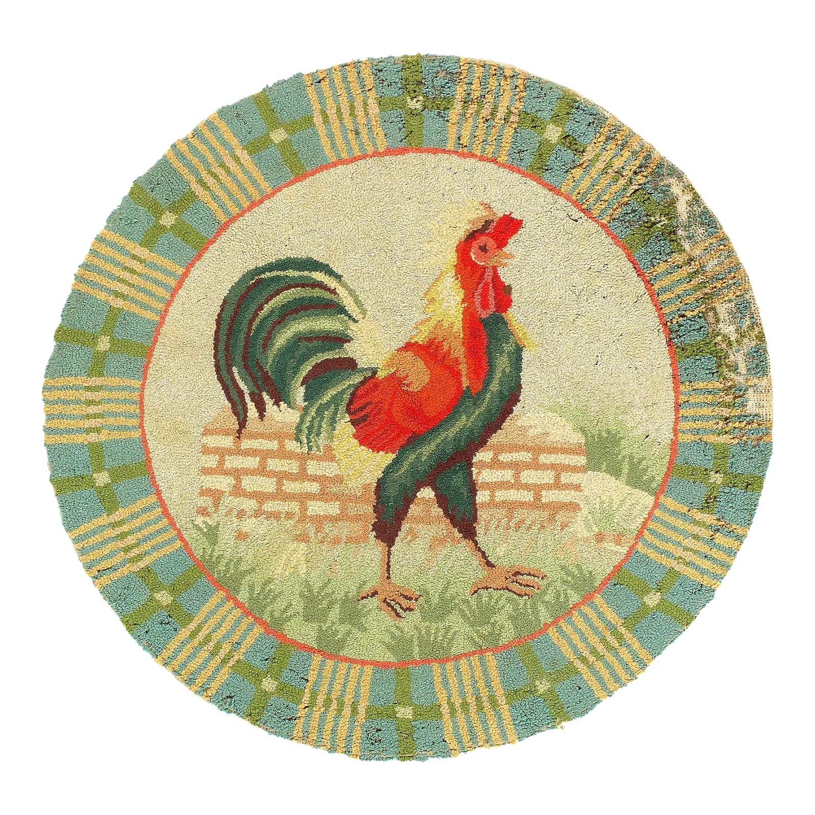 Pasargad Antique American Hooked Round Rug | Chairish