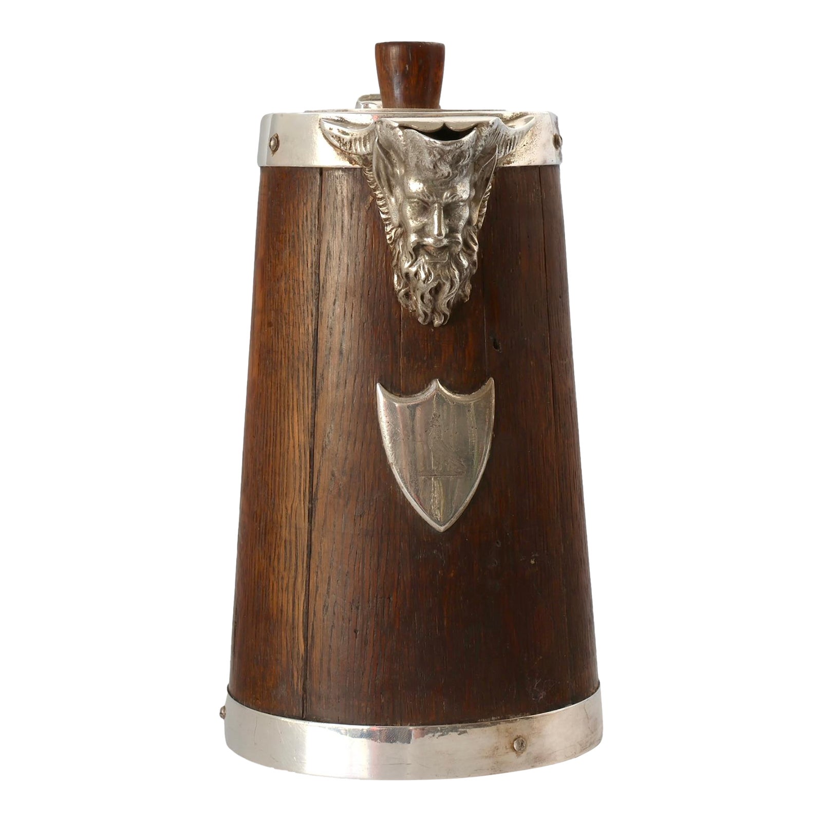 Antique English Coopered Oak Water Jug | Chairish