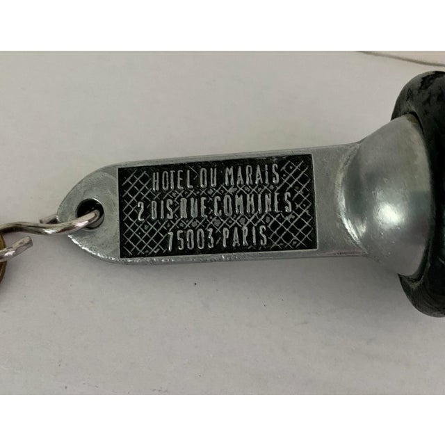 Vintage French Hotel Key & Key Fob - Hotel Paris France | Chairish