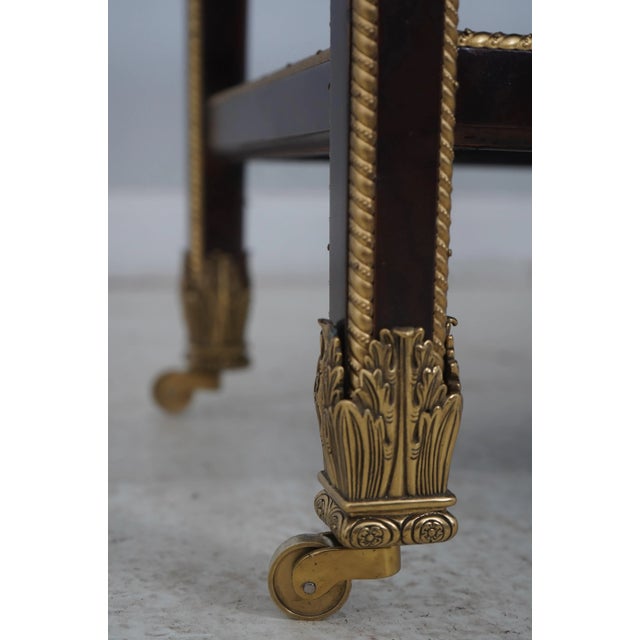 Henredon French Louis XVI Brass Trim Serving Cart | Chairish