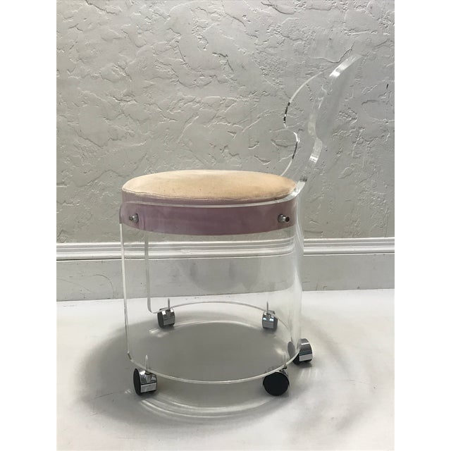 1970s Mid-Century Modern Lucite Vanity Chair | Chairish