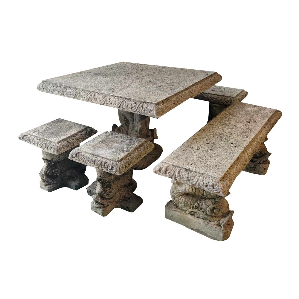 Granite Garden Set, 1890, Set of 5 | Chairish
