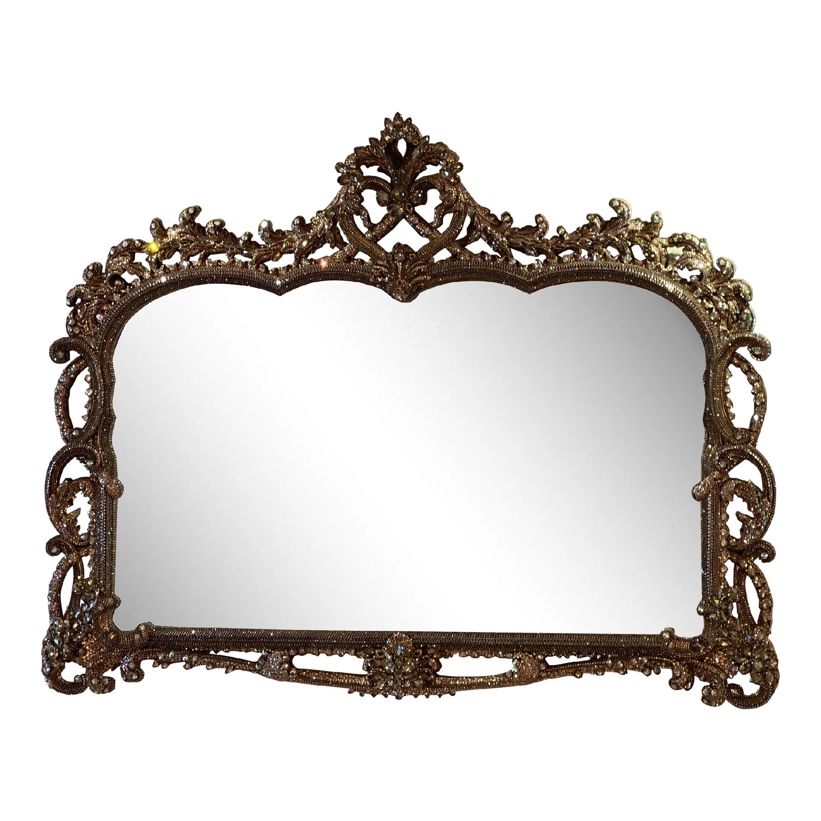 Swarovski Decorative Silver-Tone Wall Mirror | Chairish