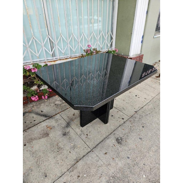 1980s Granite Marble Modern Dining Table | Chairish