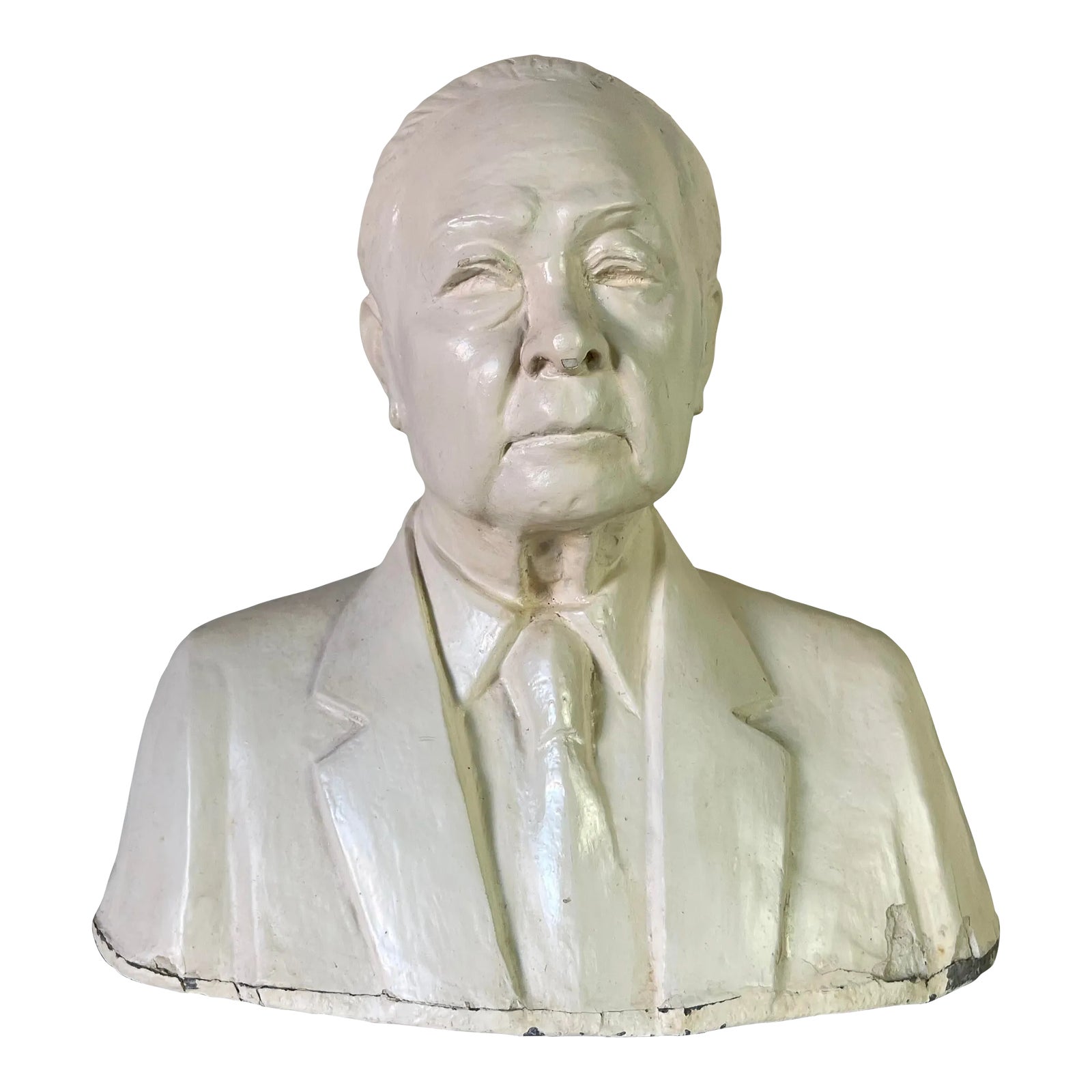 Vintage Plaster Bust Sculpture of Old Man | Chairish