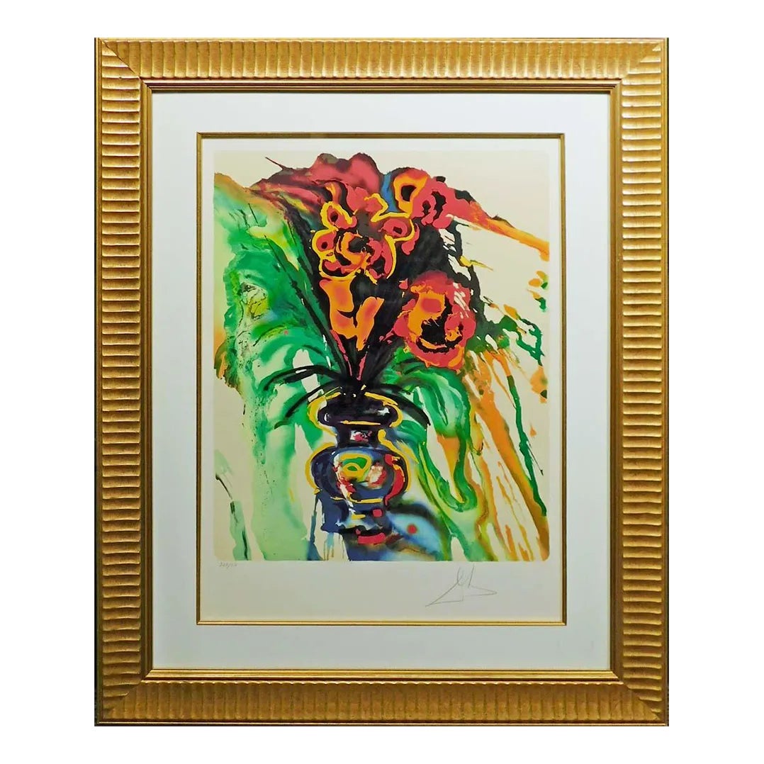 1970s Salvador Dali "Gala's Bouquet" Hand Signed Lithograph Listed Art ...