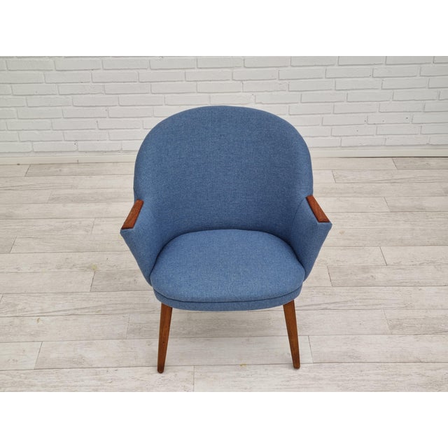 1960s, Danish Design, Lounge Chair, Furniture Wool Fabric, Teak | Chairish