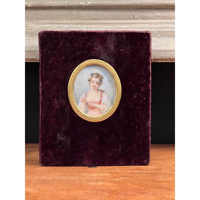 Late 18th Century French Louis XVI Style Miniature Portrait Painting in ...