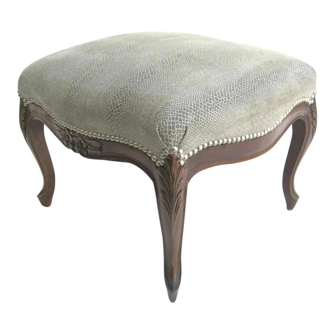 French Louis XV Style Stool Ottoman Bench | Chairish