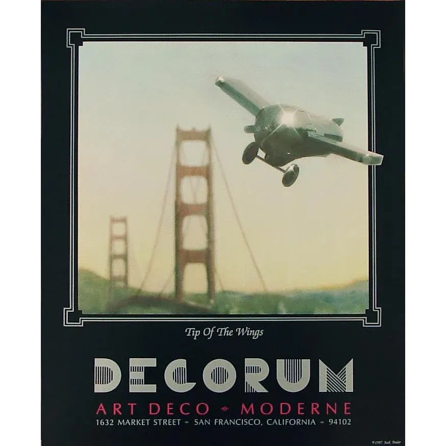 1987 Art Deco Decorum Poster Featuring German Cocktail Shaker, Golden ...