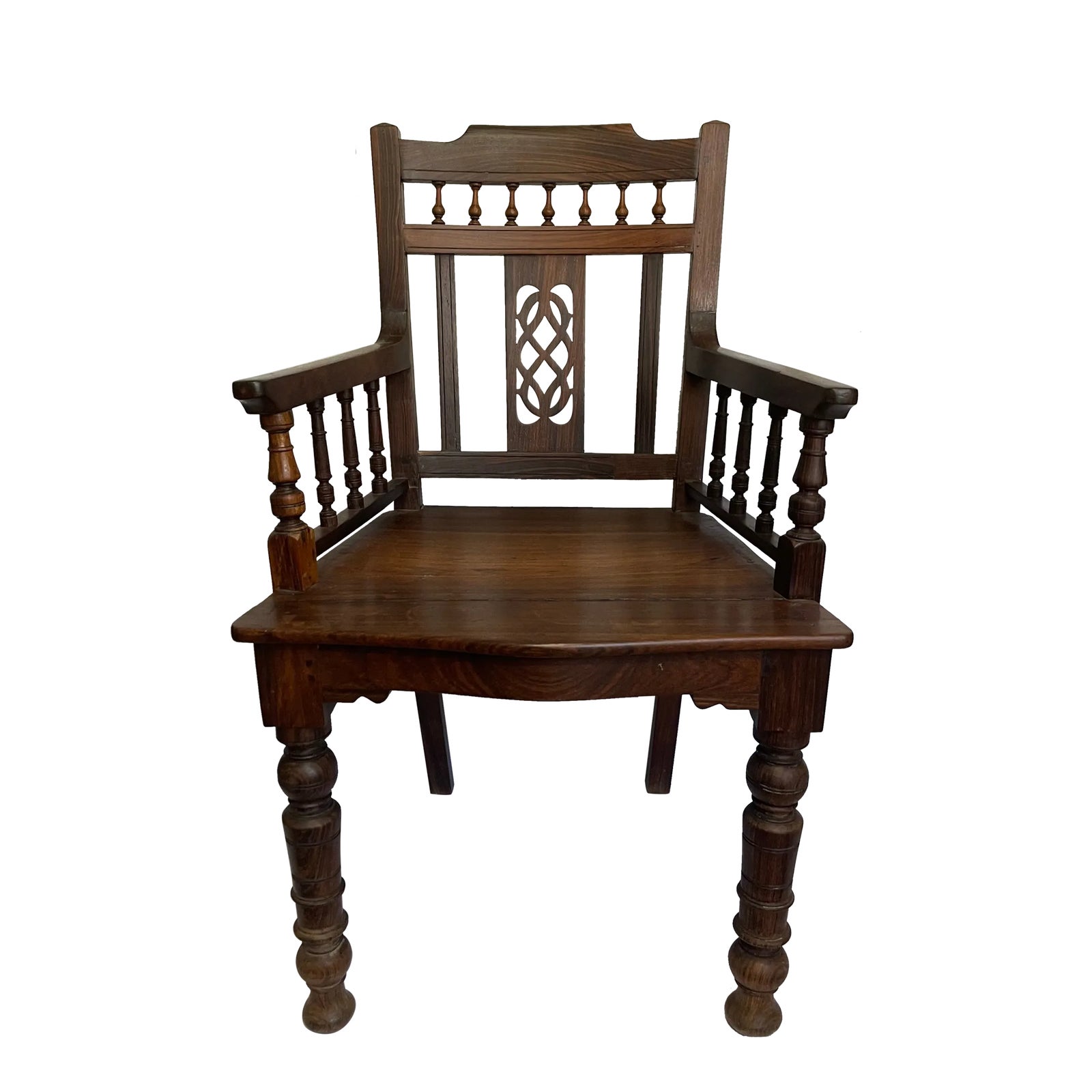 Vintage Anglo Indian Arm Chair | Chairish